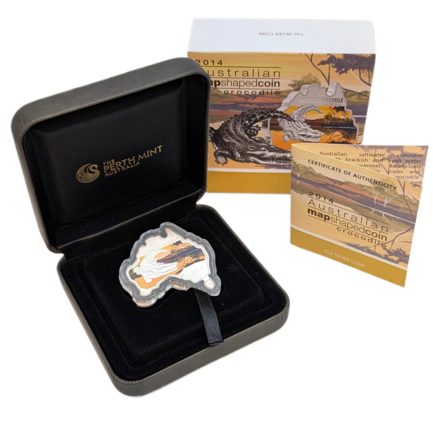 Krokodil - map shaped, colored, Perth – Muenzenzentrum Wieland